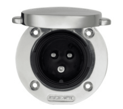 Victron Power Inlet Stainless Steel With Cover 16A/250Vac (2p/3w)