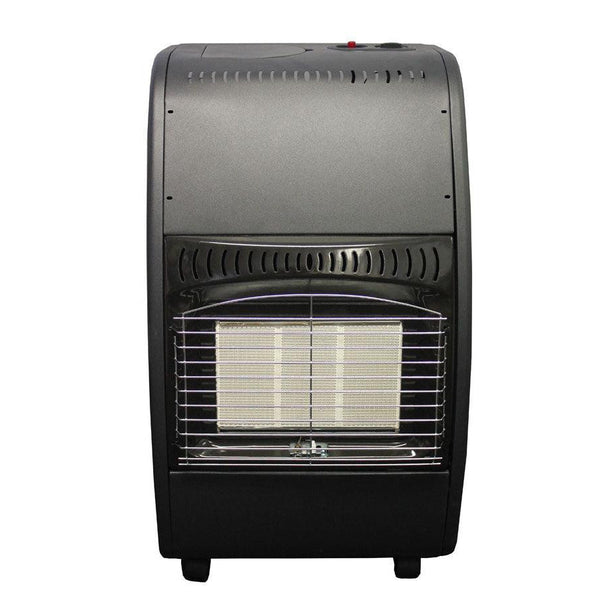 3 Panel Roll About Gas Heater Glossy Black/White